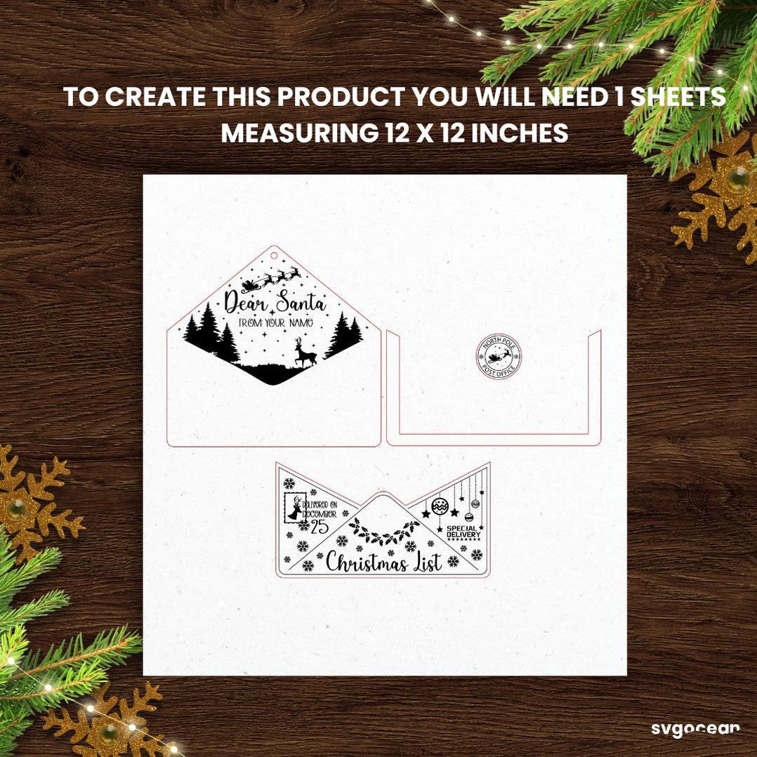 Dear Santa Letter Envelope Laser Cut - Svg Ocean — svgocean