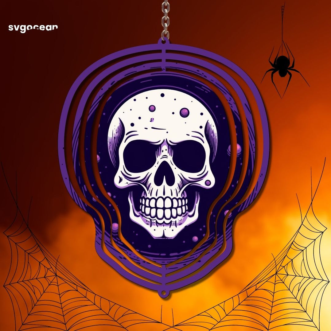 Skull Wind Spinner Canva Mockup - Svg Ocean — svgocean