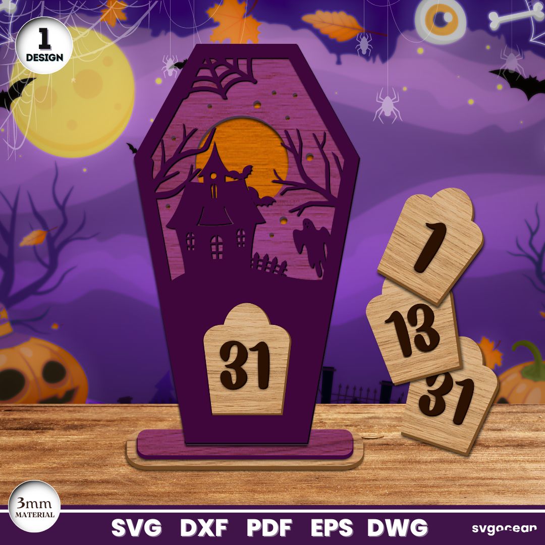 Halloween Coffin Countdown Calendar - Svg Ocean — svgocean