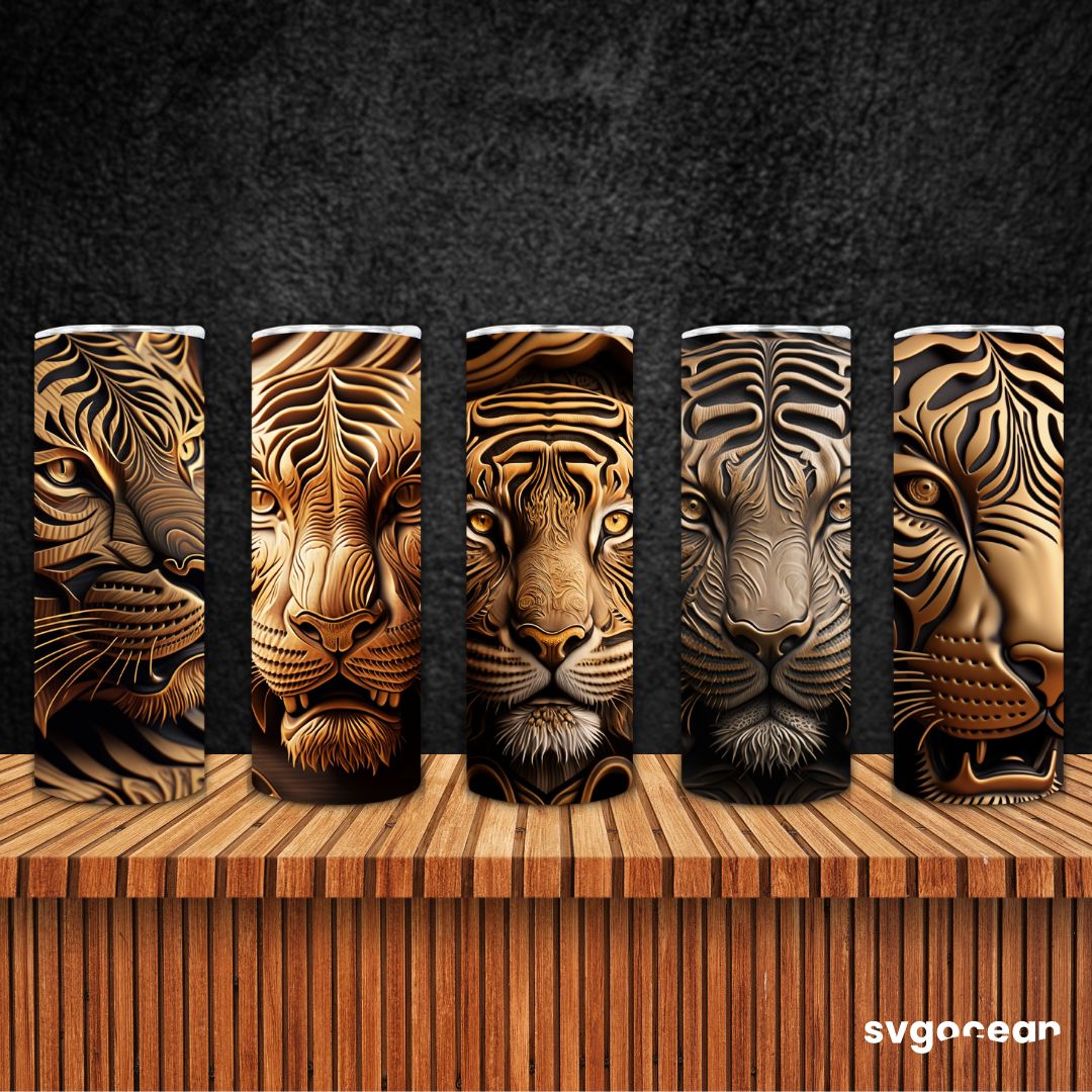 Tiger Tumbler Sublimation Bundle vector for instant download - Svg ...