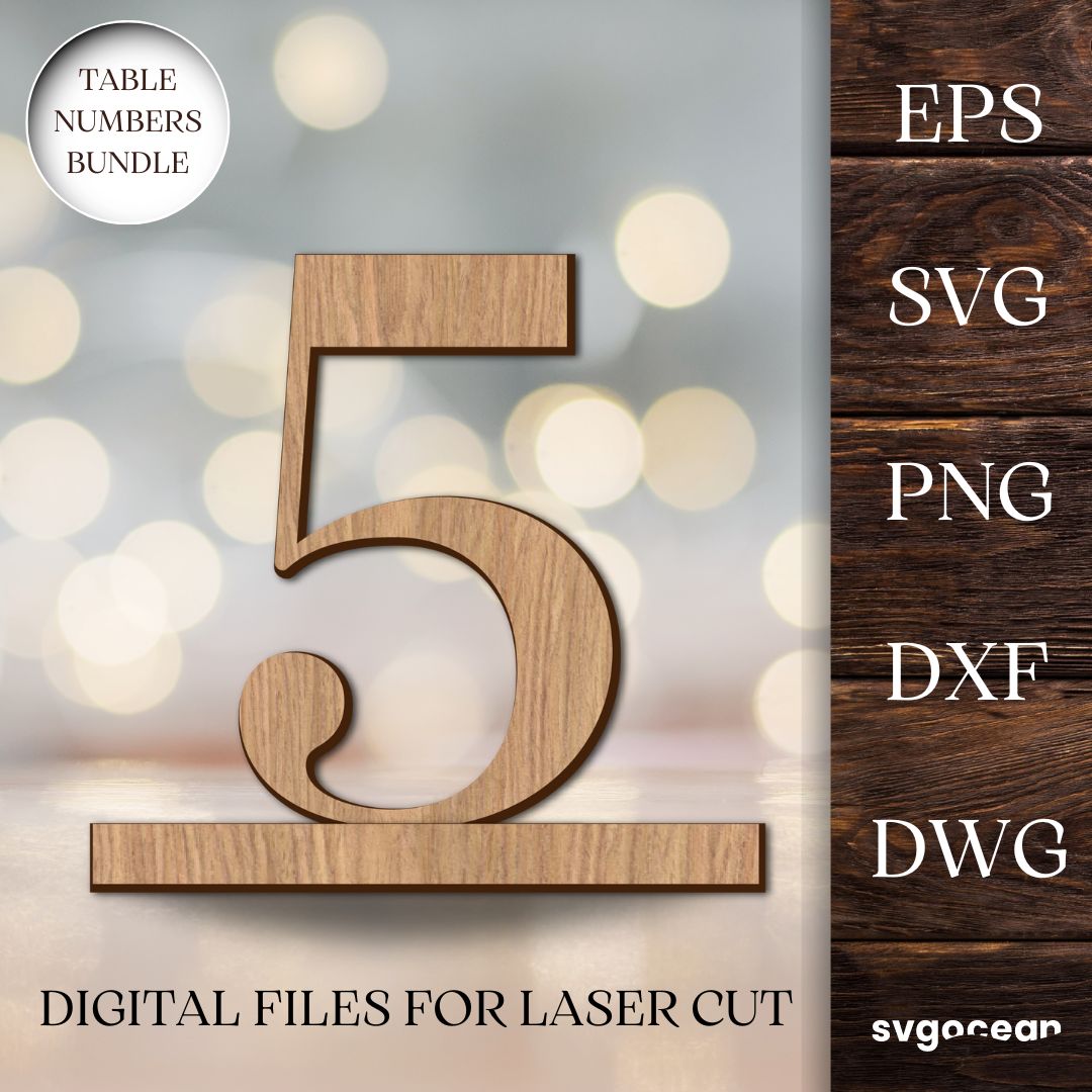 Wooden Wedding Table Numbers SVG - Svg Ocean — svgocean