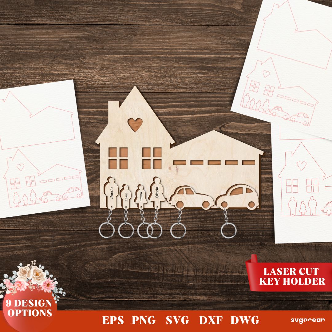 Family Key Holder House Shape Bundle - Svg Ocean — svgocean
