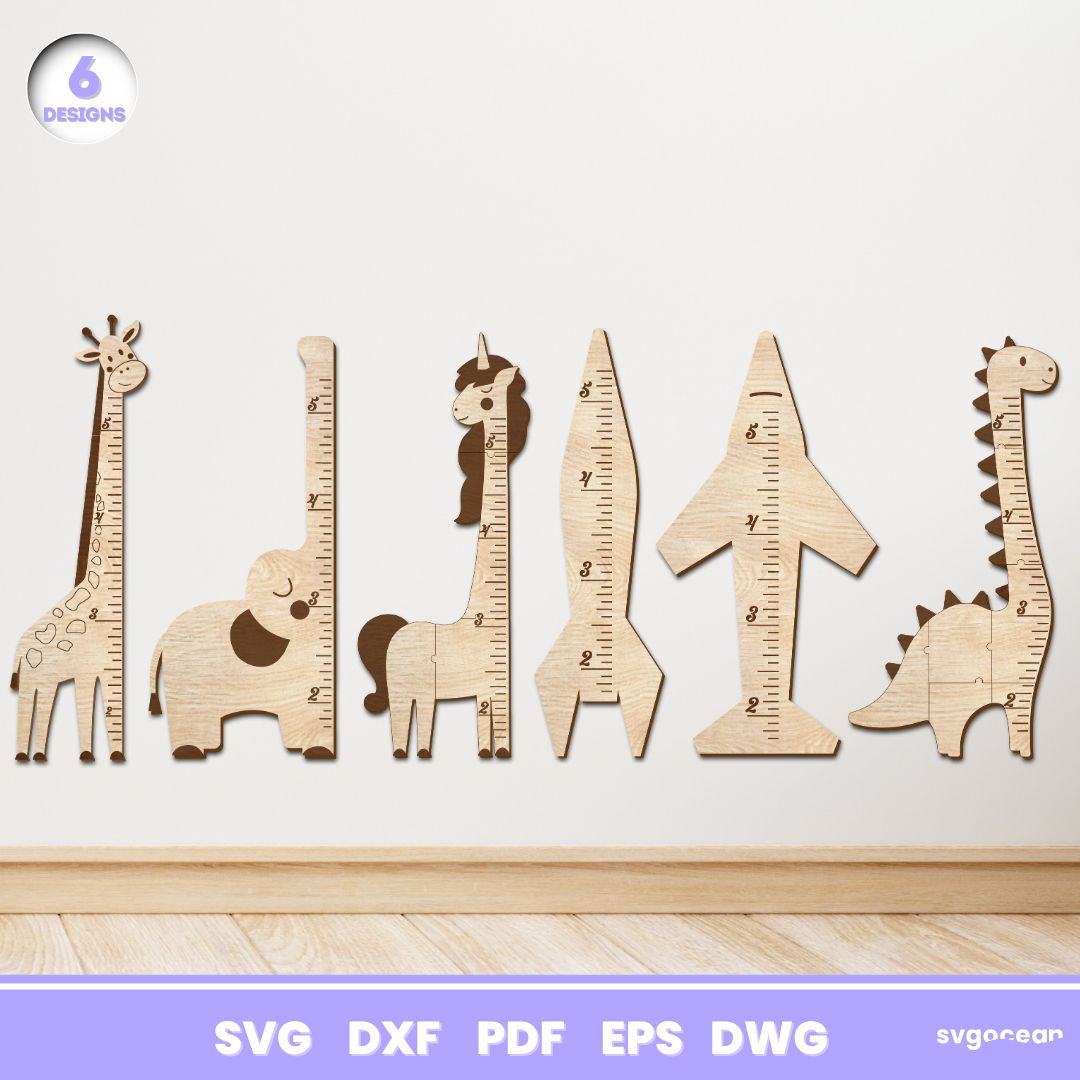 Animals Height Chart Rulers - Svg Ocean — svgocean