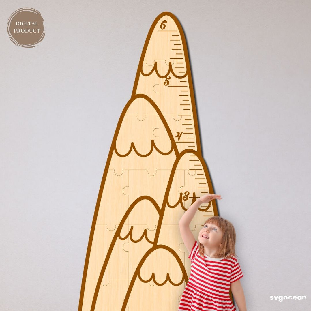 Mountains Growth Chart Laser Cut - Svg Ocean — svgocean