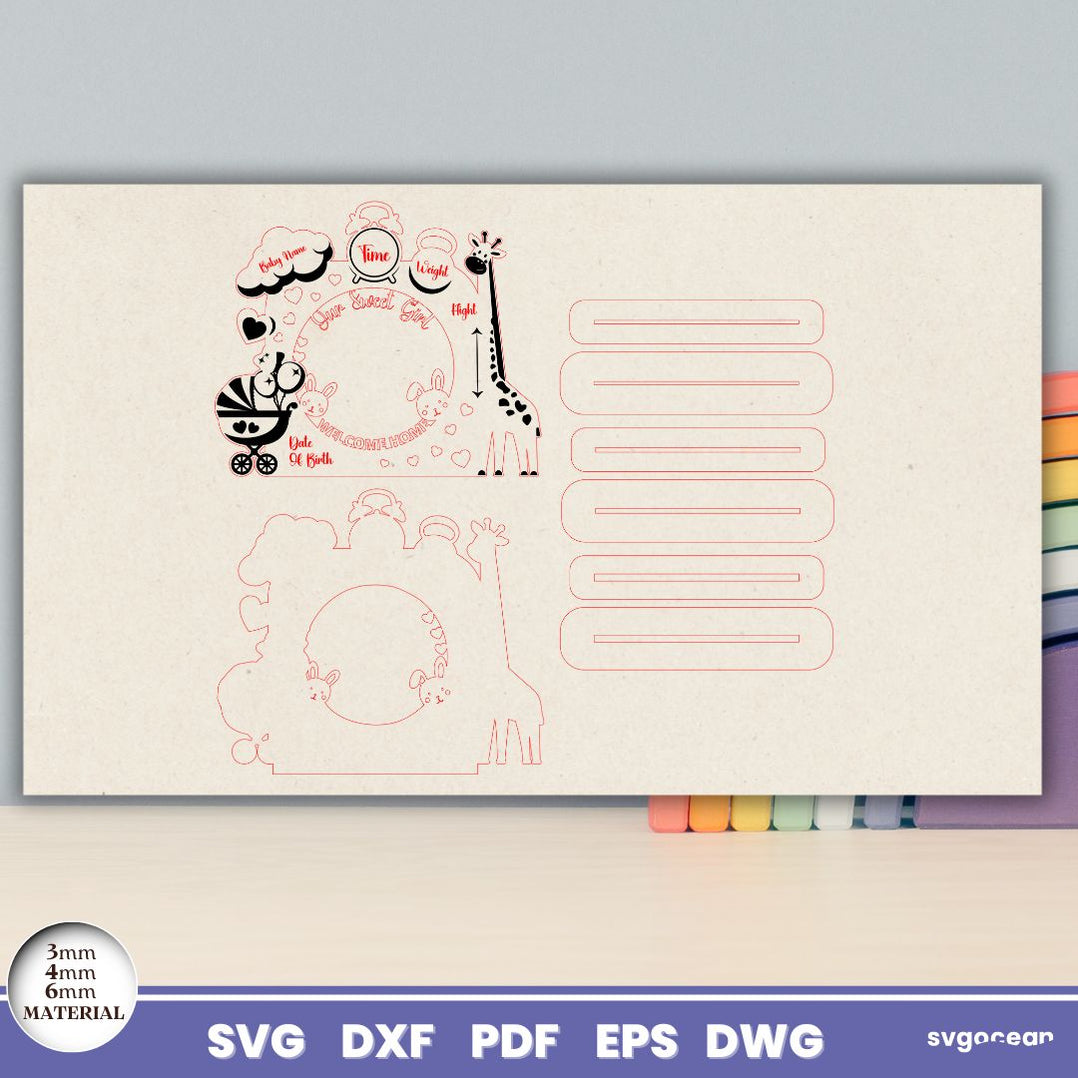 Baby Girl Photo Frame Laser Cut File - Svg Ocean — svgocean