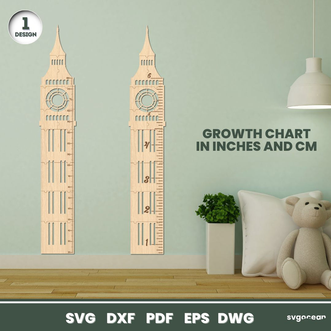 Big Ben Growth Chart Laser Cut - Svg Ocean — svgocean