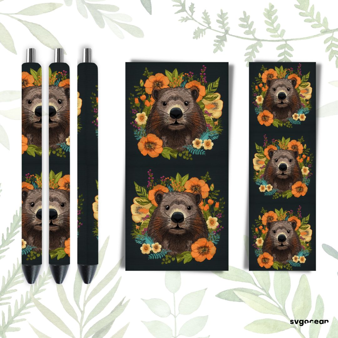 Embroidery Beaver Pen Wrap Sublimation - Svg Ocean — svgocean