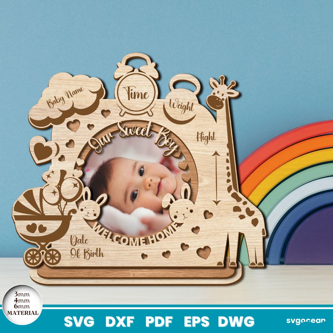 Baby Boy Photo Frame Laser Cut File - Svg Ocean — svgocean