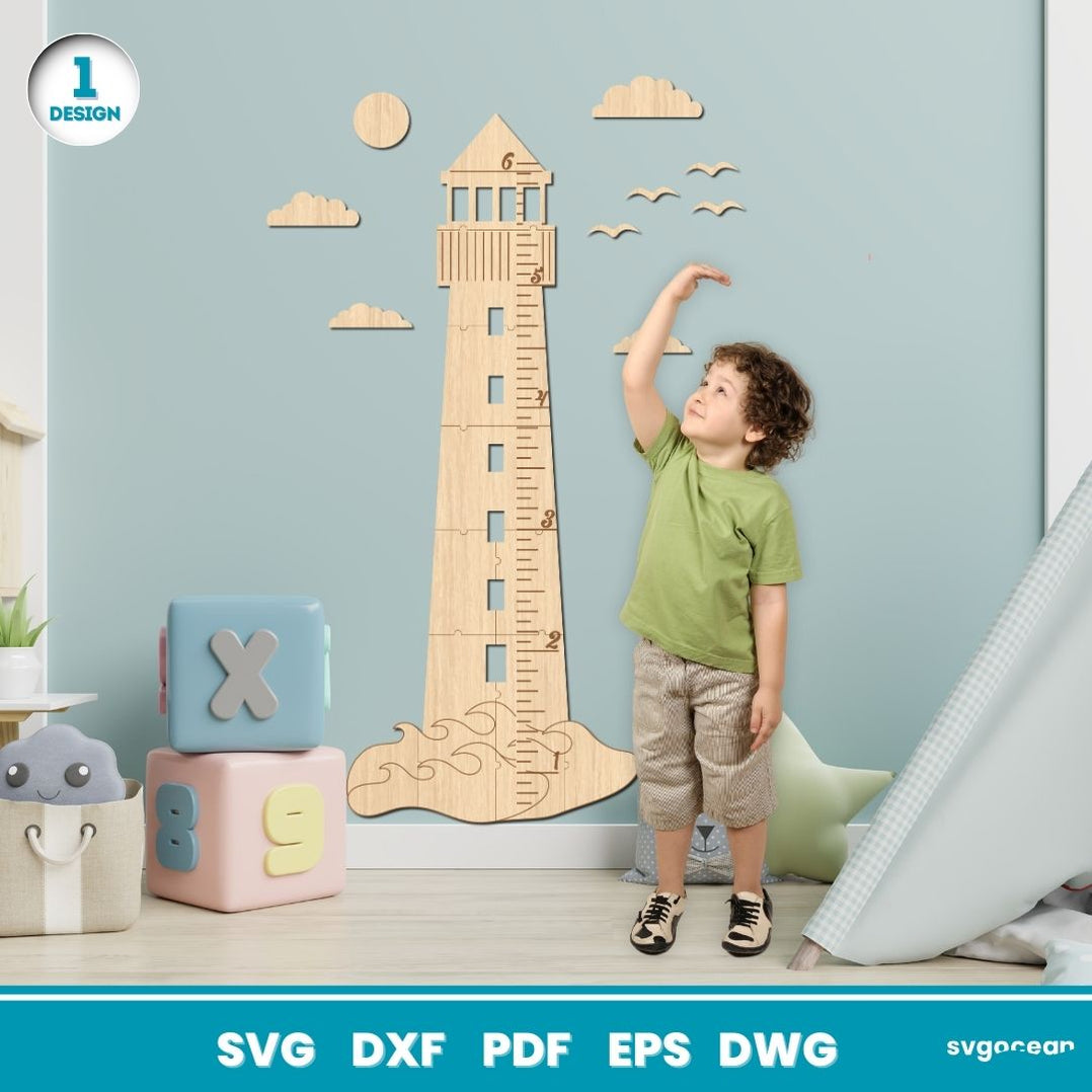Lighthouse Height Chart Laser Cut - Svg Ocean — svgocean
