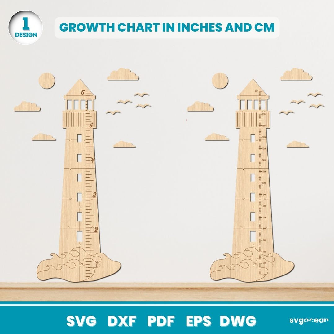 Lighthouse Height Chart Laser Cut - Svg Ocean — svgocean