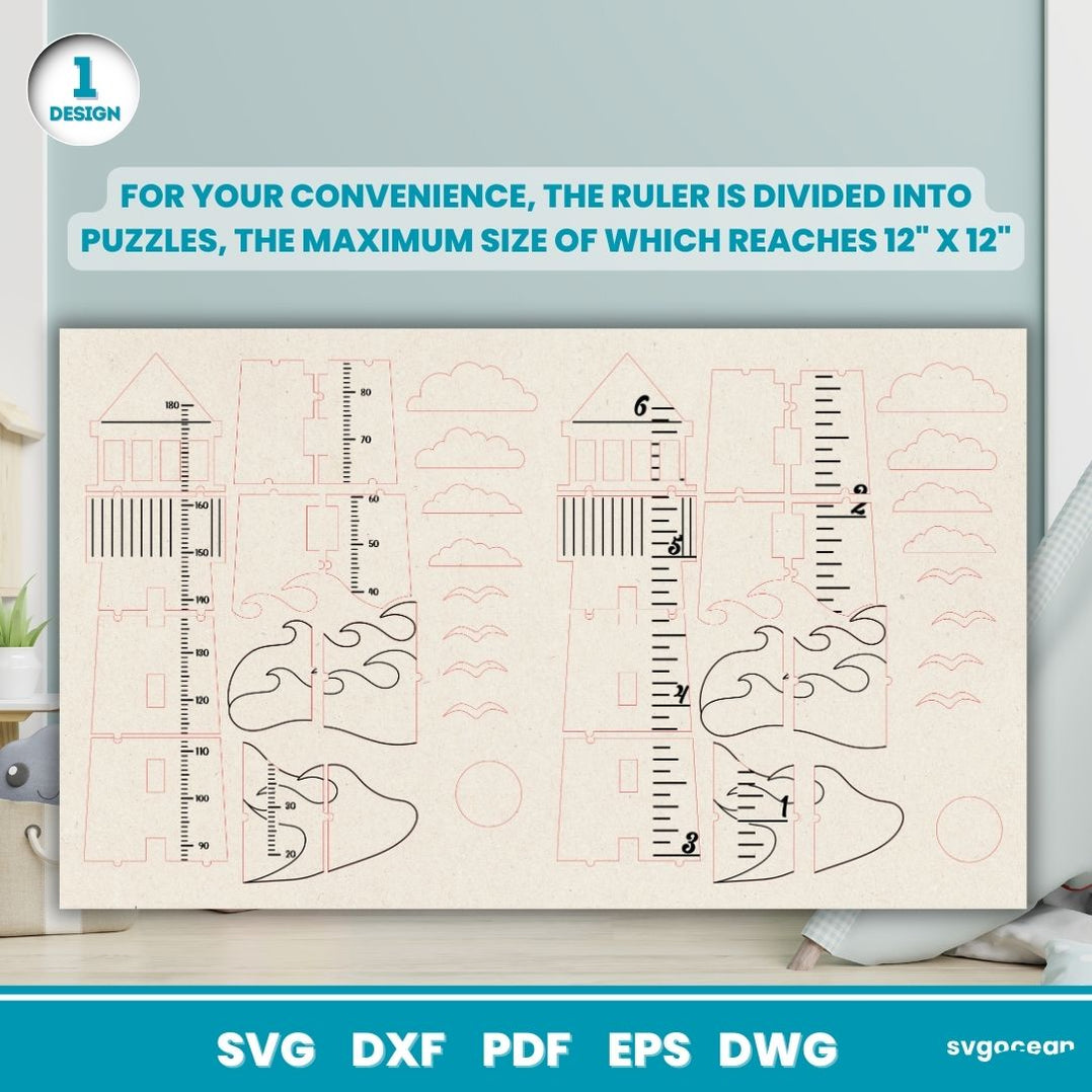 Lighthouse Height Chart Laser Cut - Svg Ocean — svgocean