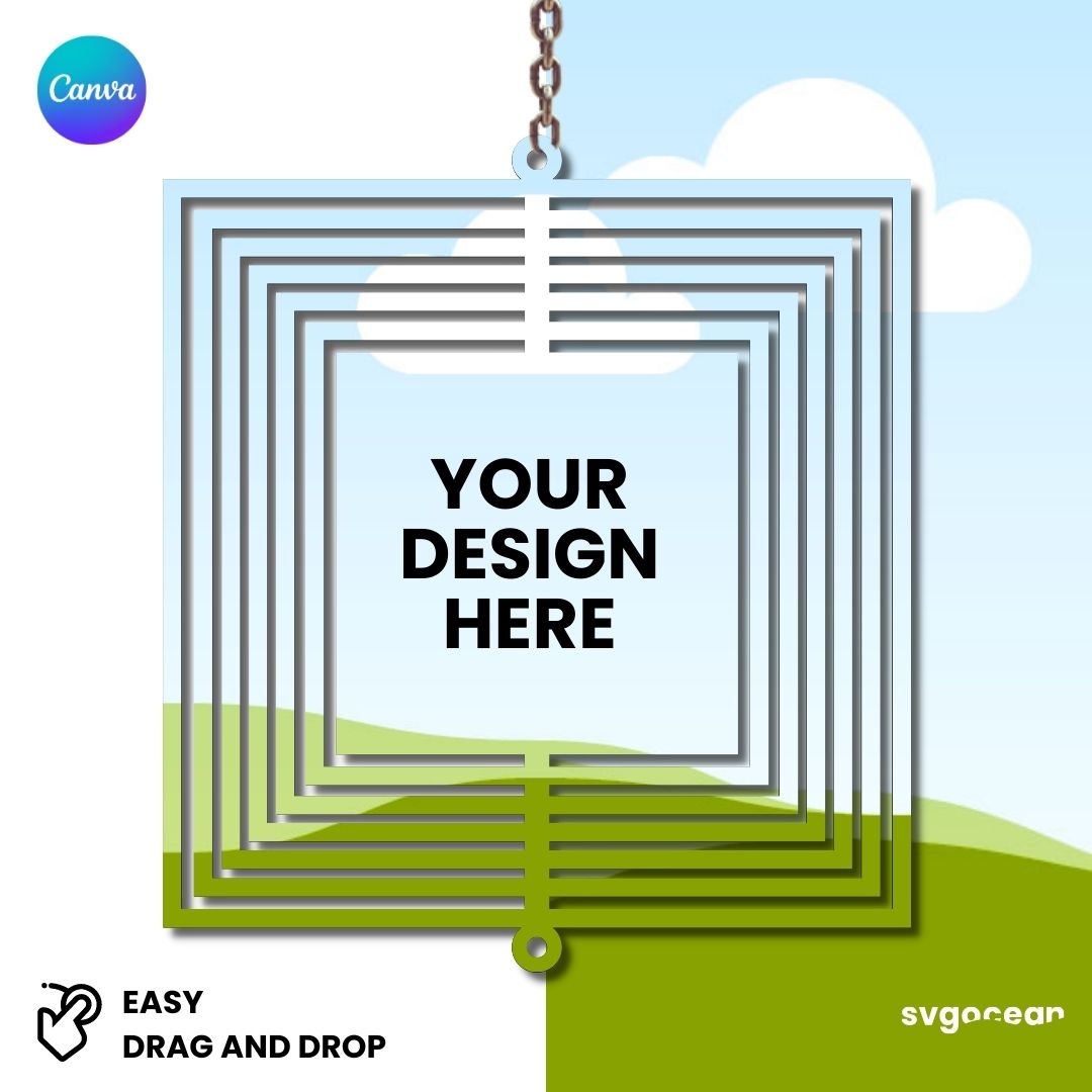 Square Wind Spinner Canva Mockup - SVG Ocean — svgocean