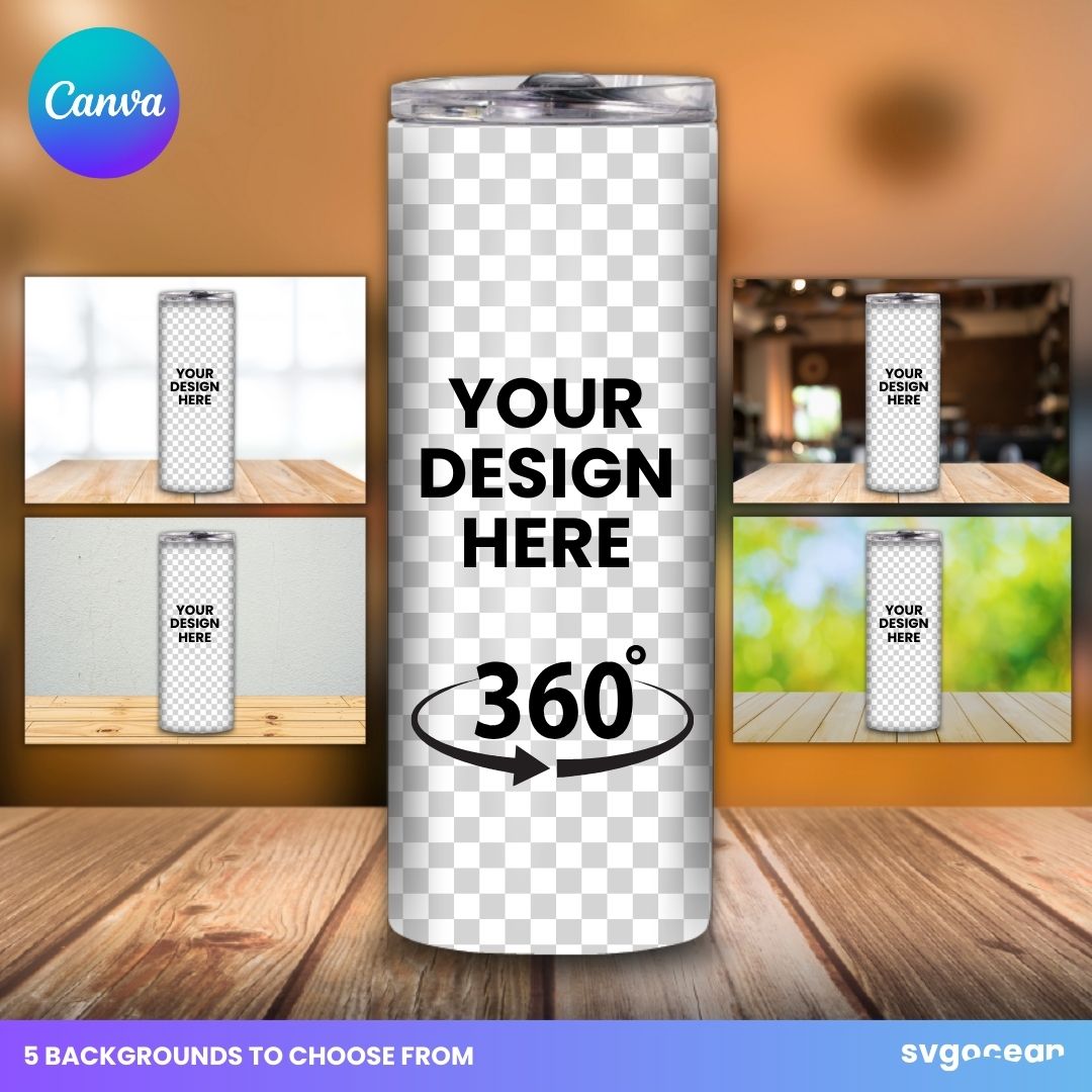 20 oz Rotating Tumbler Canva Mockup - SVG Ocean — svgocean