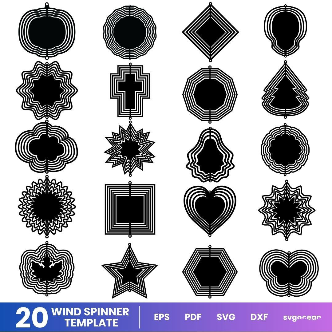 Wind Spinner Template Bundle | SVG Hanging Template - SVG Ocean — svgocean