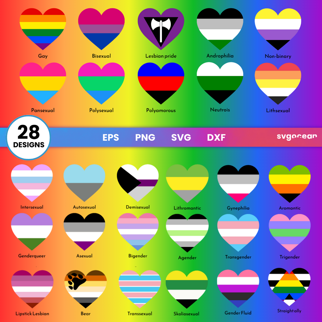 Queer Flags SVG Bundle vector for instant download - Svg Ocean — svgocean