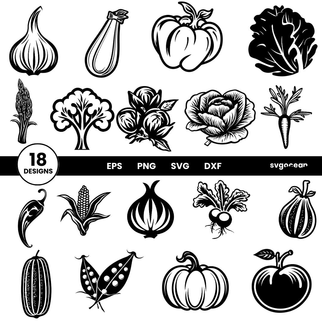 Vegetables Svg Bundle | Illustration | Cut Files - Svg Ocean — svgocean