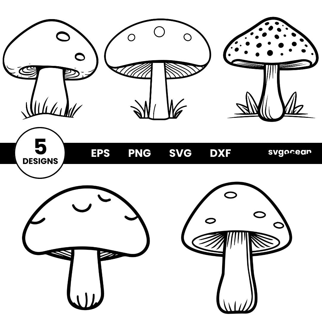 Mushroom Svg Bundle | Illustration | Cut Files - Svg Ocean — svgocean