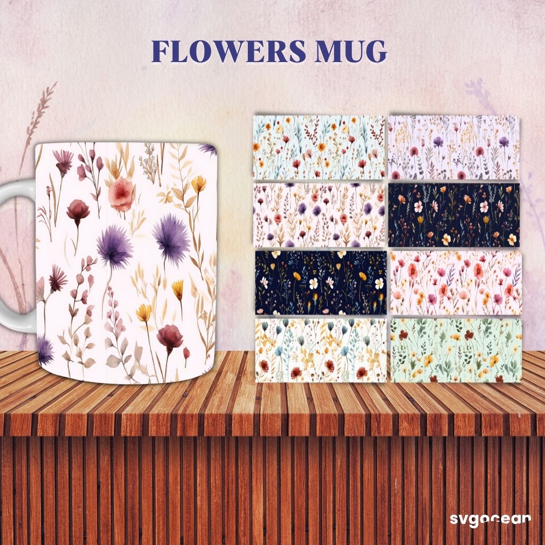 Floral Mug Wraps Bundle | 11 oz | Sublimation - Svg Ocean — svgocean