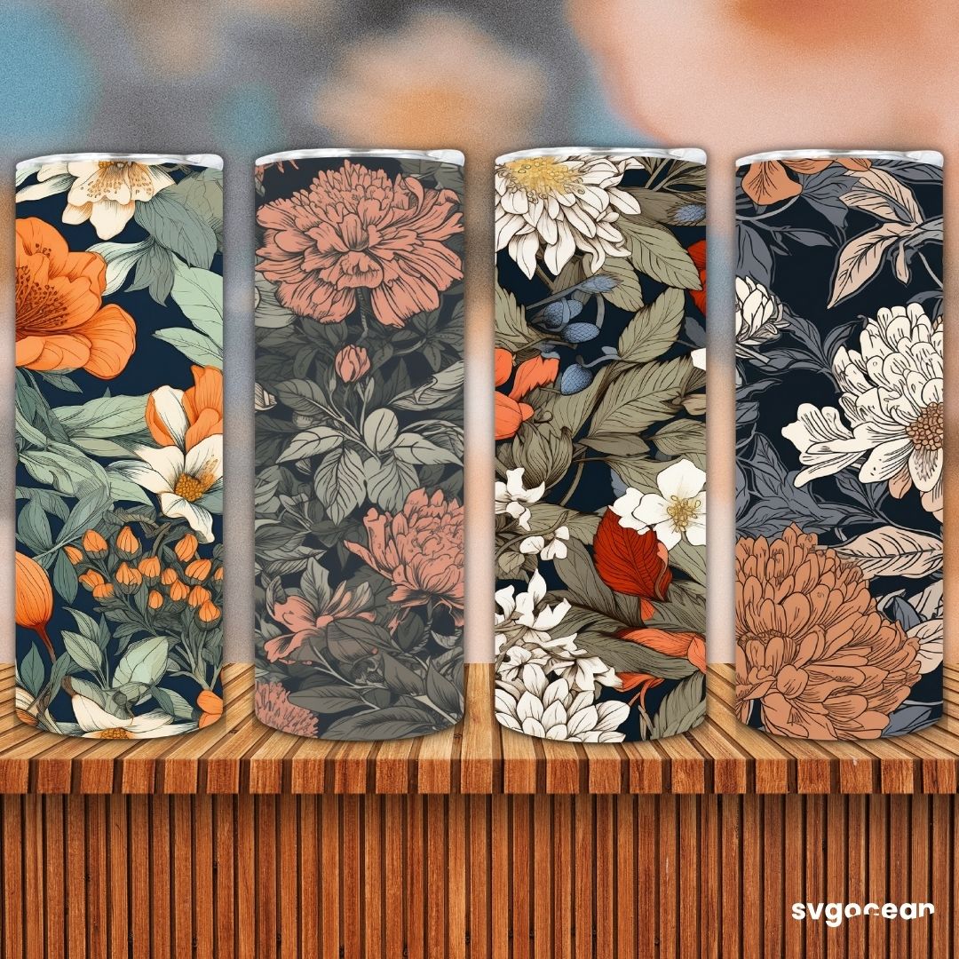 Flowers Tumbler Wraps Bundle | 20 Oz | Sublimation - Svg Ocean — svgocean