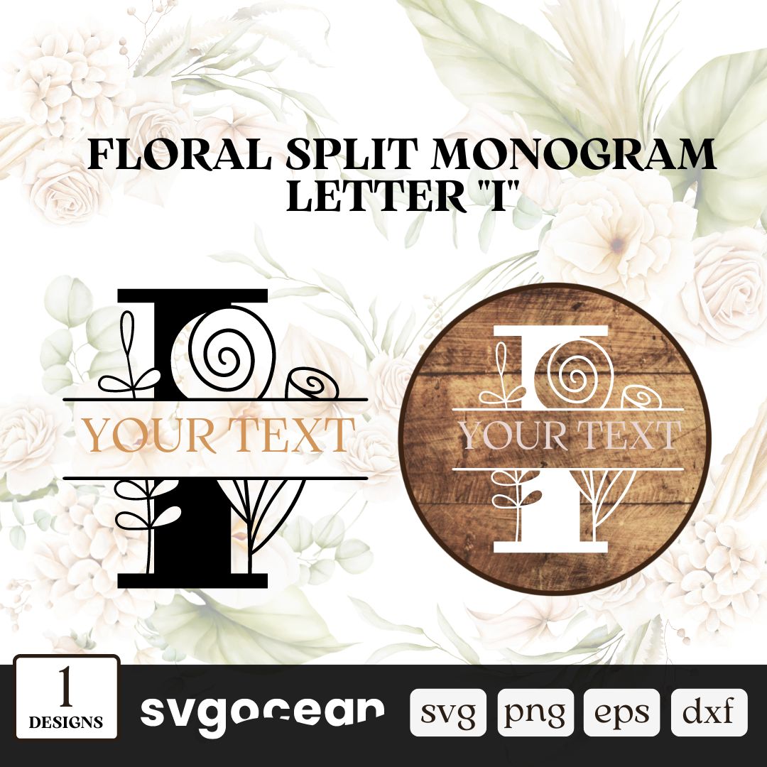 Wedding Split Monogram Letter I SVG vector for instant download - Svg ...