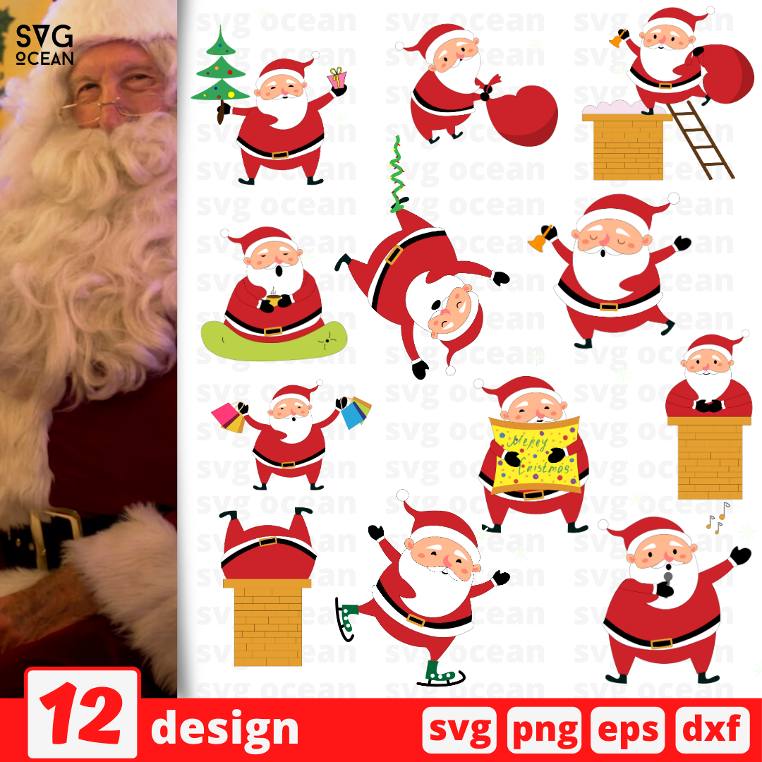 Santa SVG bundle vector for instant download - Svg Ocean — svgocean