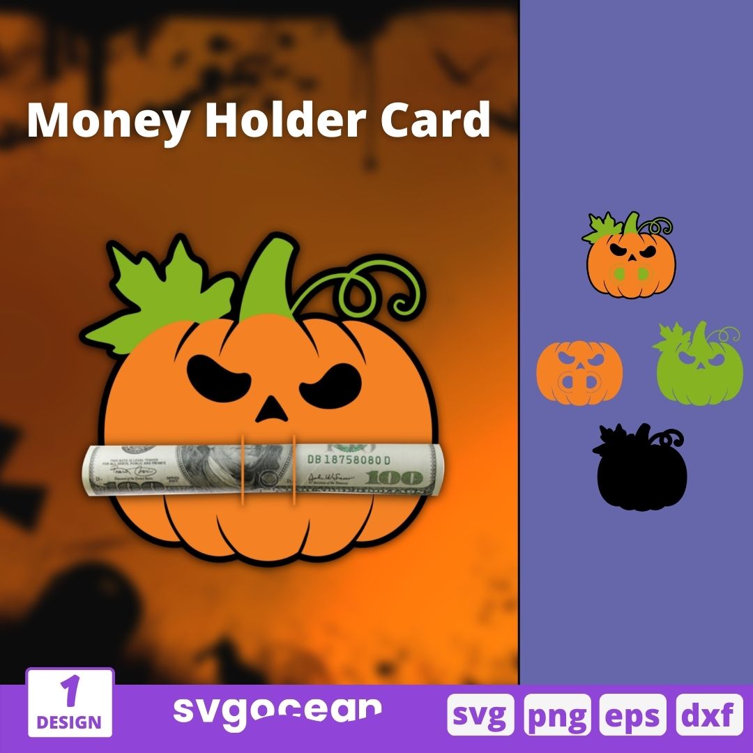 Pumpkin Money Holder Card Svg vector for instant download - Svg Ocean ...