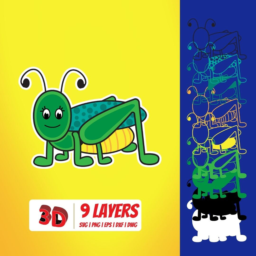 3D Grasshopper SVG Cut File vector for instant download - Svg Ocean ...