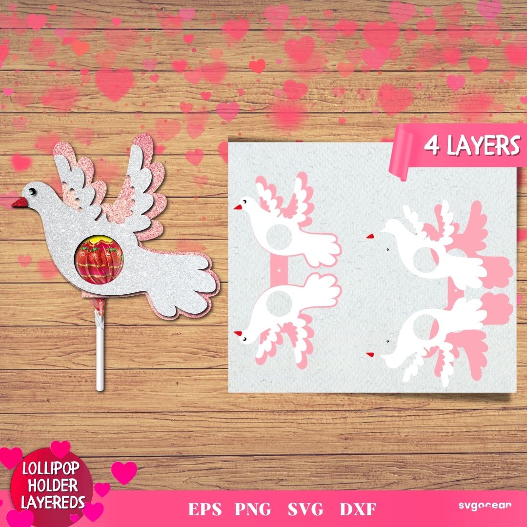 Bird Lollipop Holder SVG - Valentine Candy Holder - Svg Ocean — svgocean