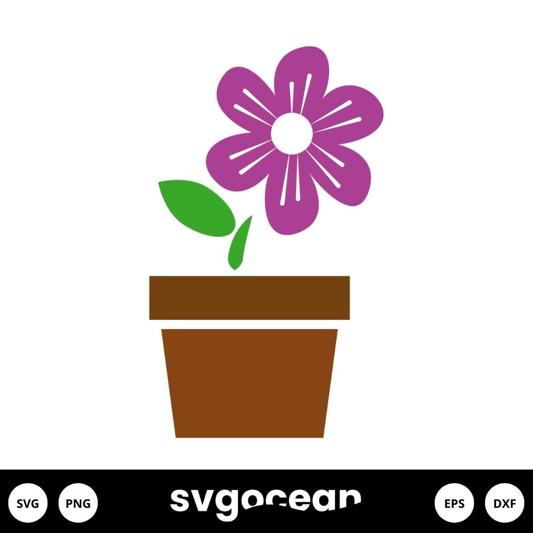 Flower Pot SVG vector for instant download - Svg Ocean — svgocean
