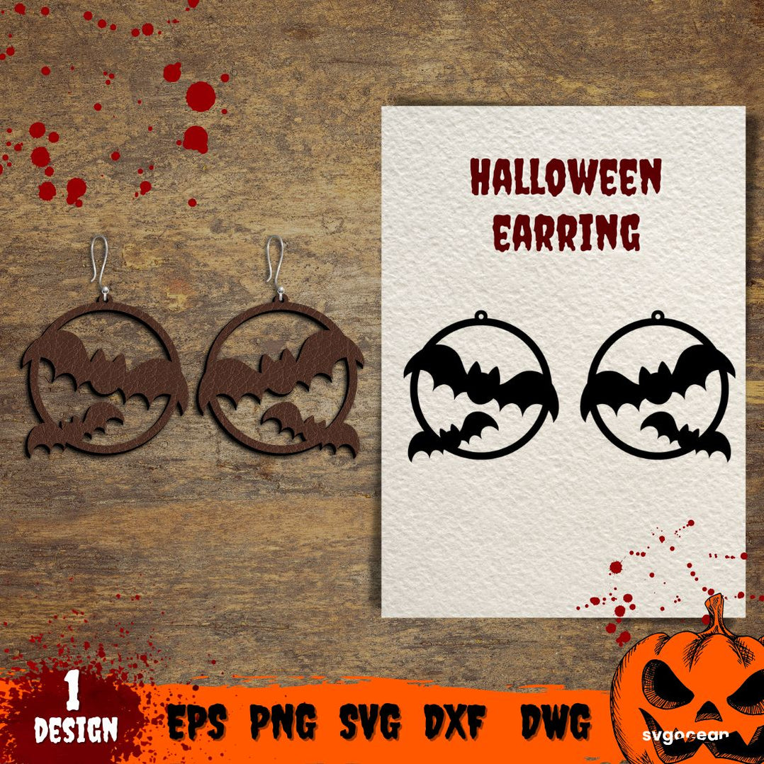 Bats Earrings vector for instant download - Svg Ocean — svgocean