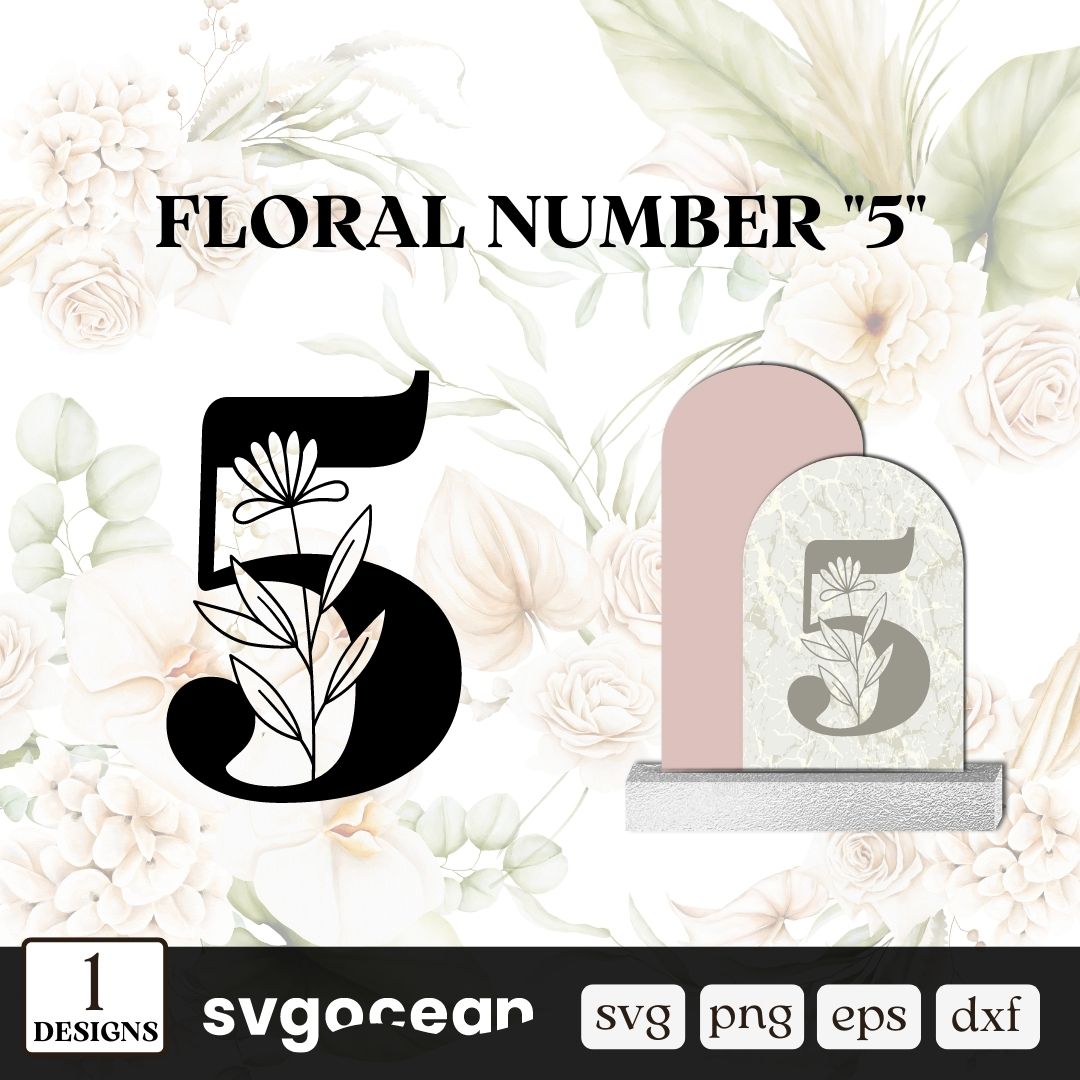 Wedding Number 5 SVG vector for instant download - Svg Ocean — svgocean