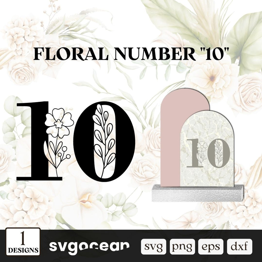 Floral Numbers SVG Bundle vector for instant download - Svg Ocean ...