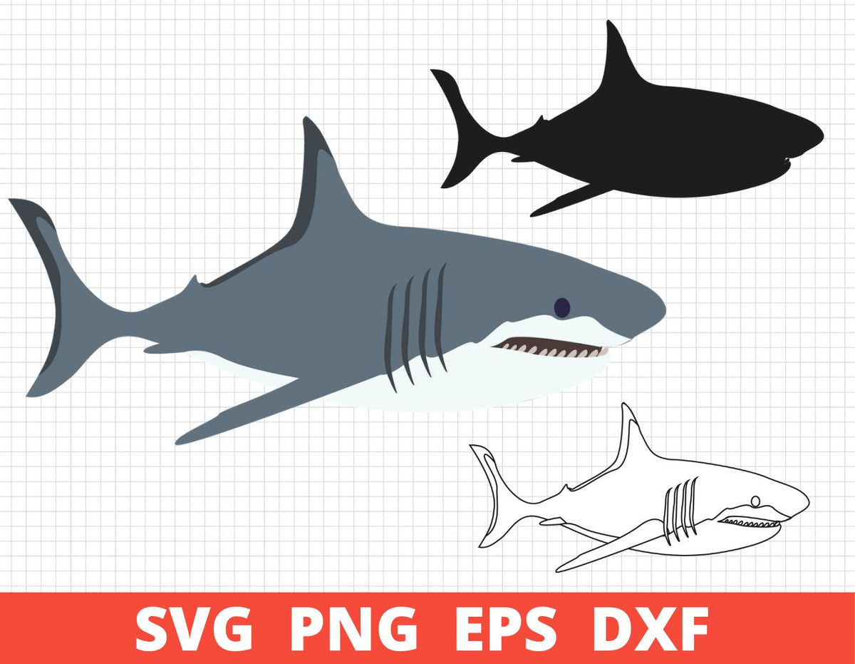 Shark SVG bundle vector for instant download - Svg Ocean — svgocean