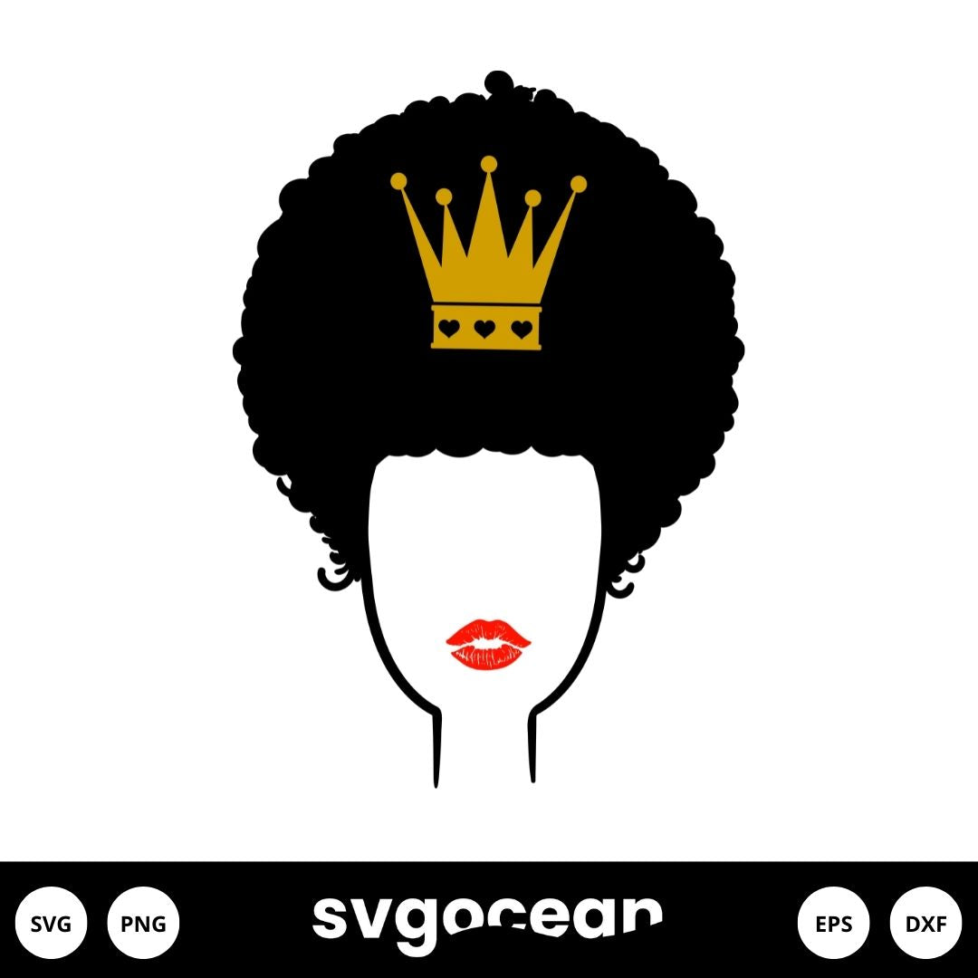 Afro Queen Svg vector for instant download - Svg Ocean — svgocean