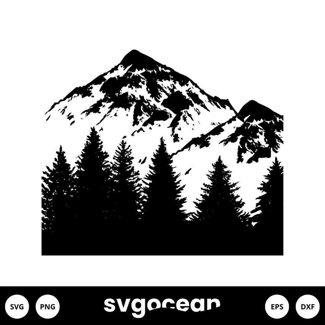 Mountains And Trees Svg vector for instant download - Svg Ocean — svgocean