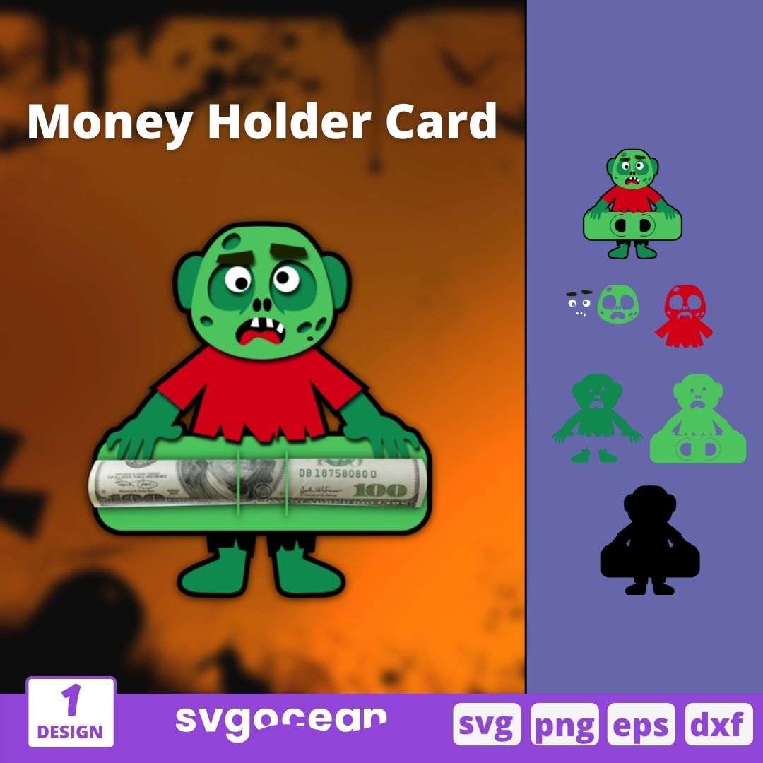Zombie Money Holder Card Svg vector for instant download - Svg Ocean ...