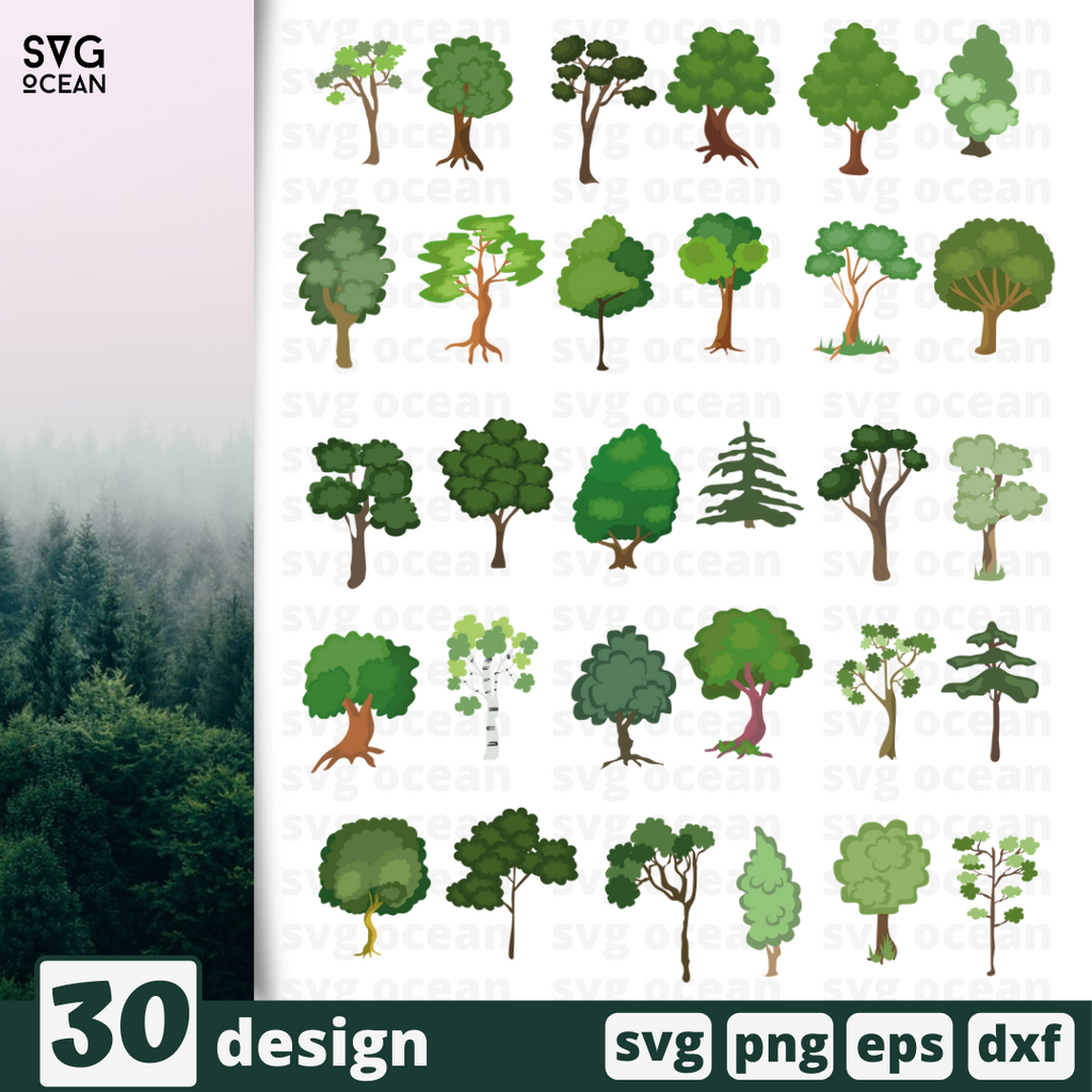 Plants & Trees SVG Cut Files - Free Download — svgocean