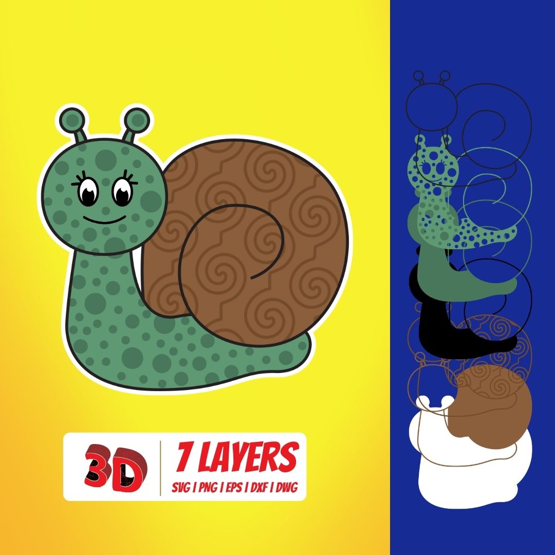 3D Snail SVG Cut File vector for instant download - Svg Ocean — svgocean