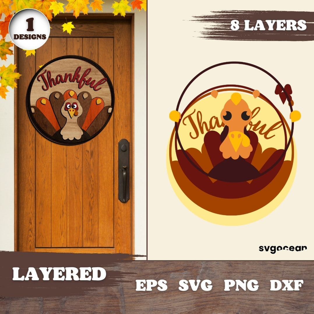 Free Thanksgiving Round Sign vector for instant download - Svg Ocean ...