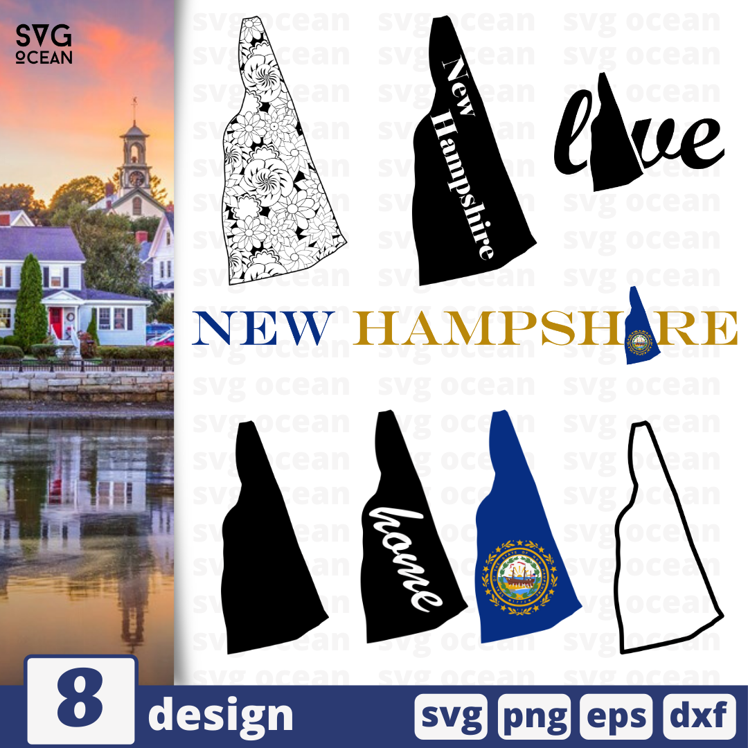 New Hampshire SVG bundle vector for instant download - Svg Ocean — svgocean