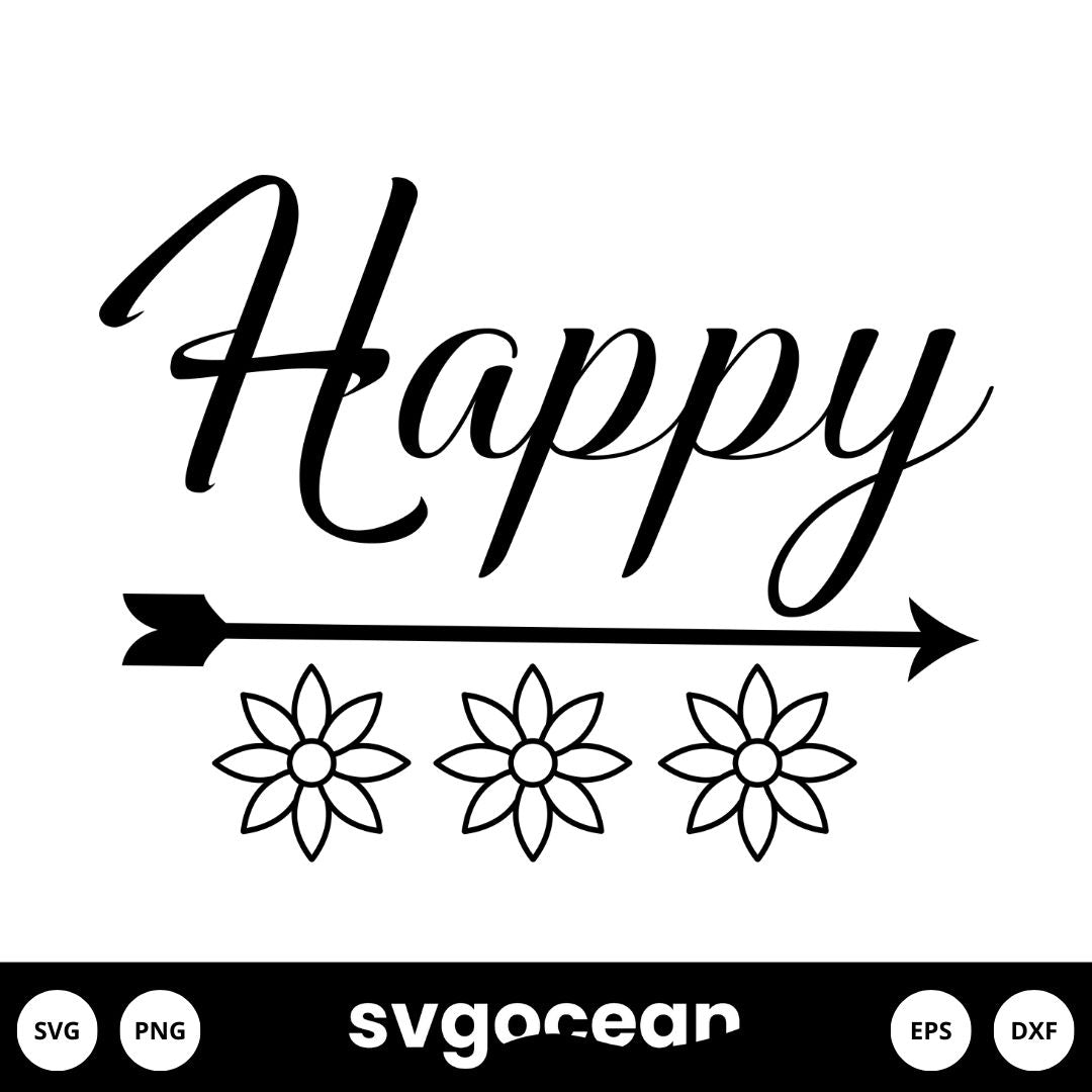 Happy Svg vector for instant download - Svg Ocean — svgocean