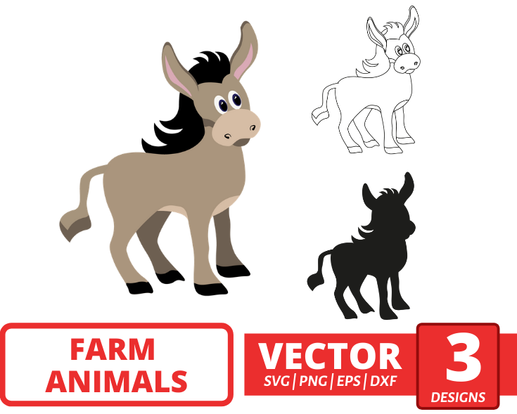 Donkey SVG bundle vector for instant download - Svg Ocean — svgocean