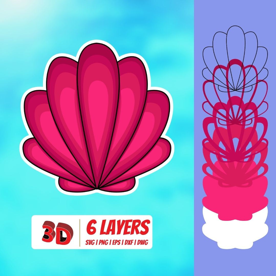 3D Sea shell SVG Cut File vector for instant download - Svg Ocean ...