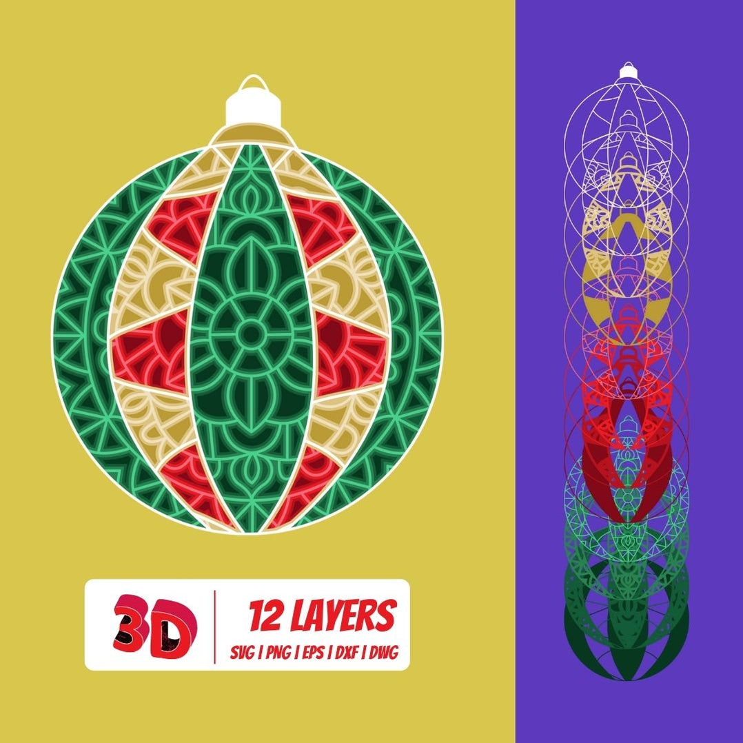 3D Christmas Balls SVG Bundle vector for instant download - Svg Ocean ...