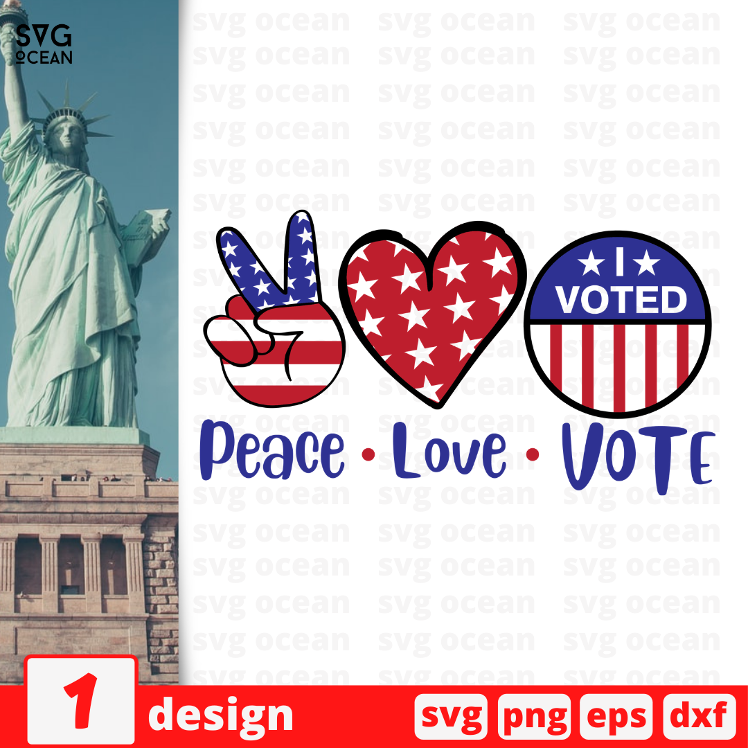Peace Love Vote SVG bundle vector for instant download - Svg Ocean ...