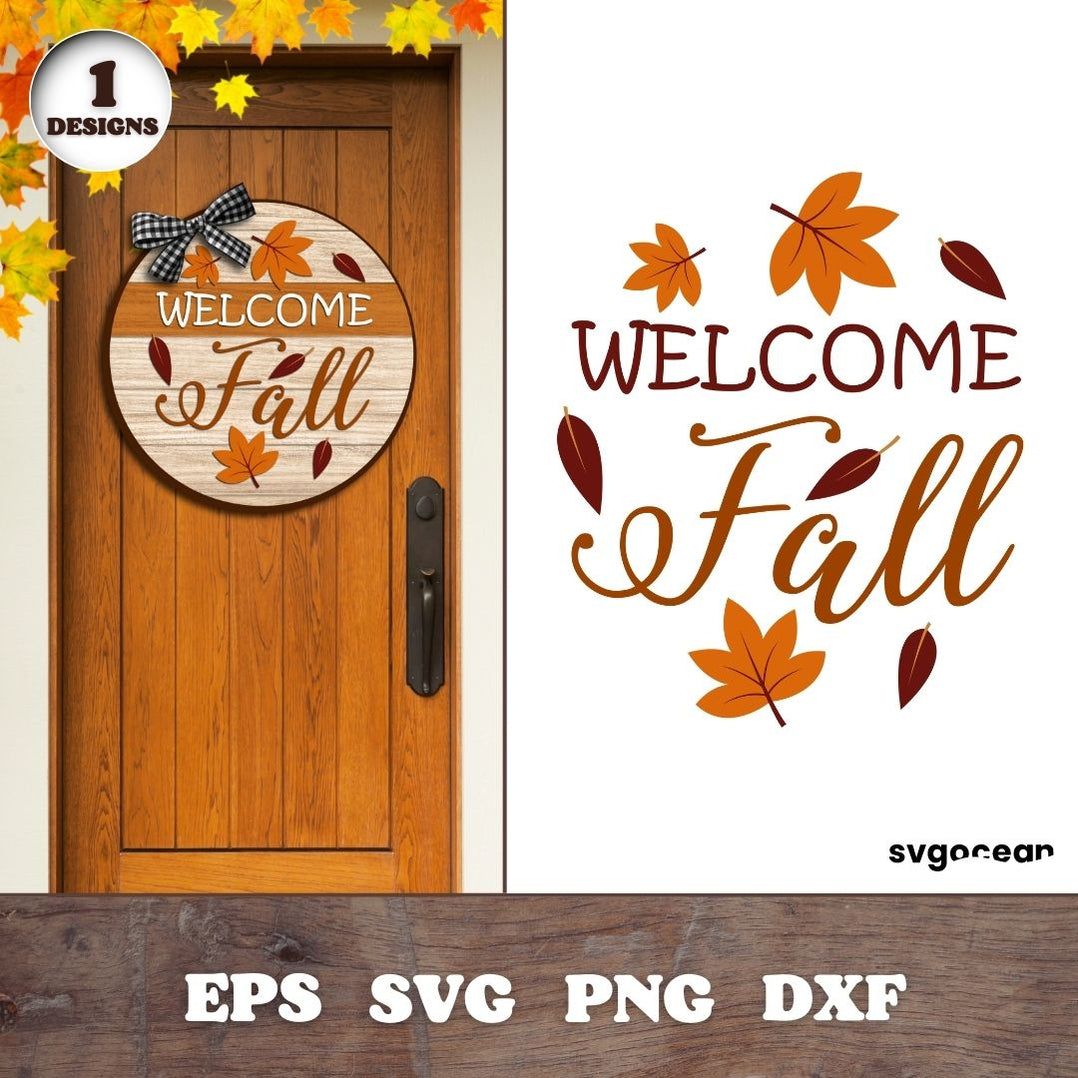 Welcome Fall Sign vector for instant download - Svg Ocean — svgocean