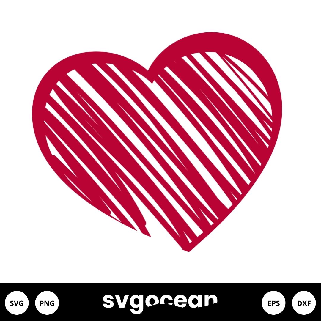 Scribbled Heart SVG vector for instant download - Svg Ocean — svgocean
