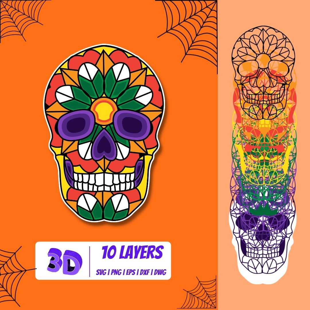 3D Scull SVG Cut File vector for instant download - Svg Ocean — svgocean