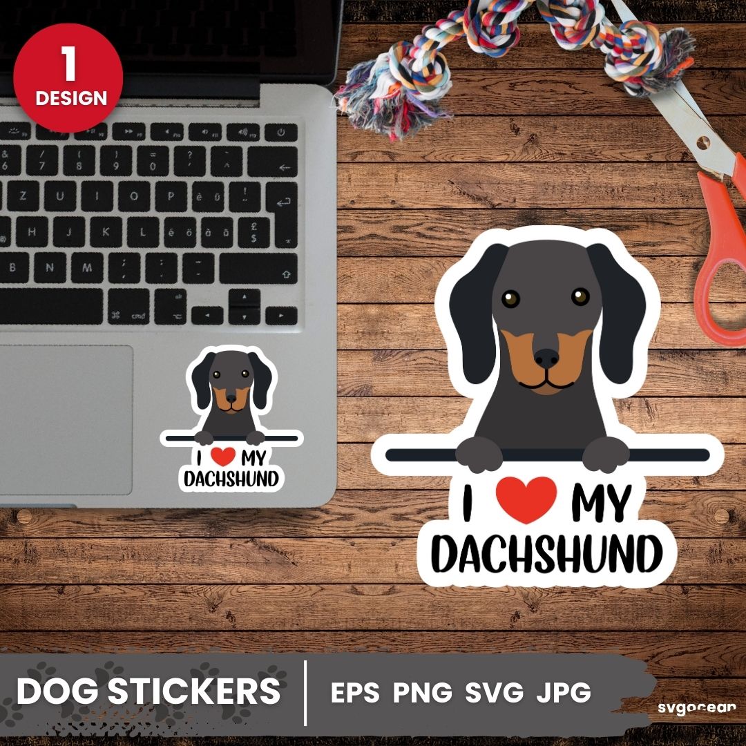 Dachshund Sticker SVG vector for instant download - Svg Ocean — svgocean