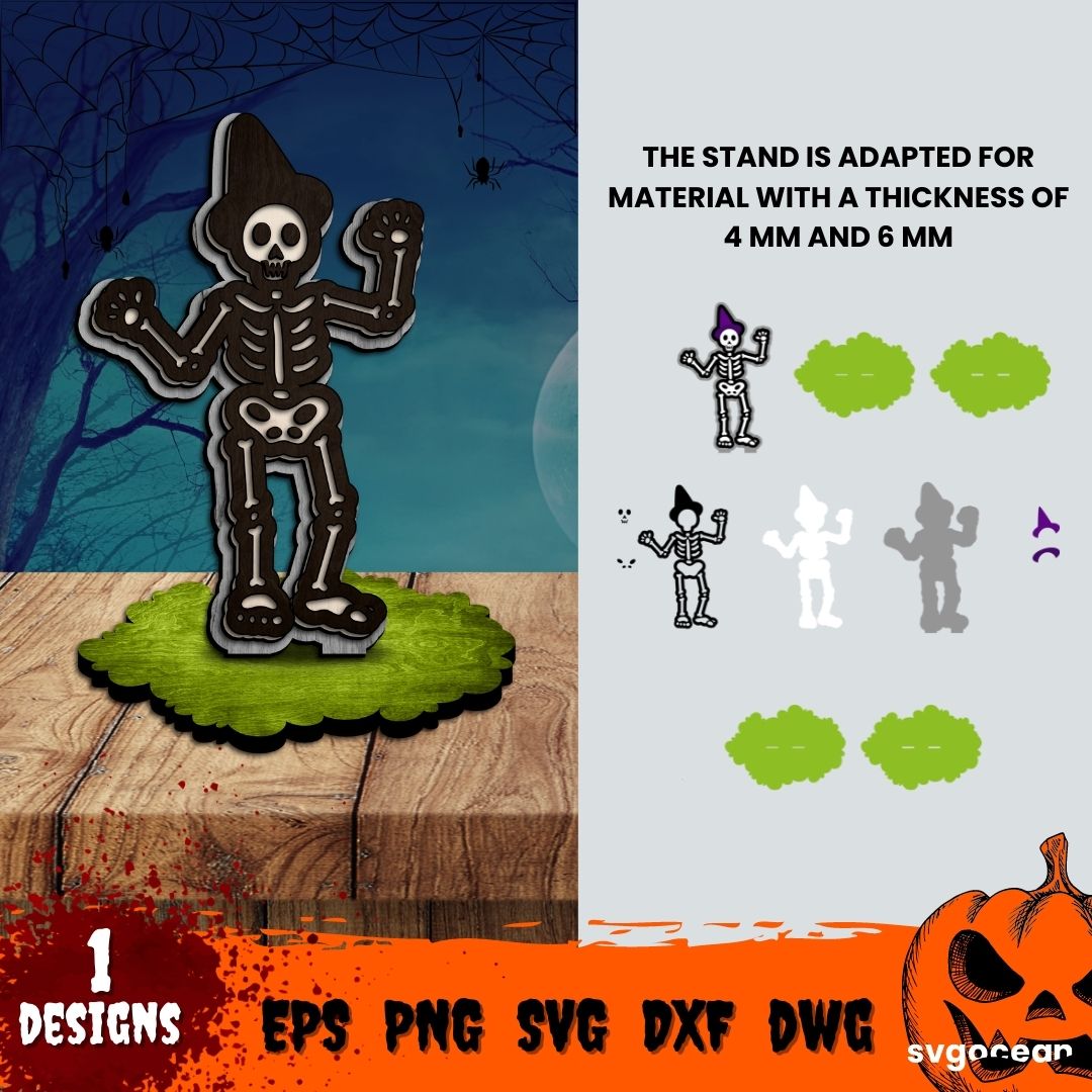 Skeleton Multilayered Laser Cut Design vector for instant download ...